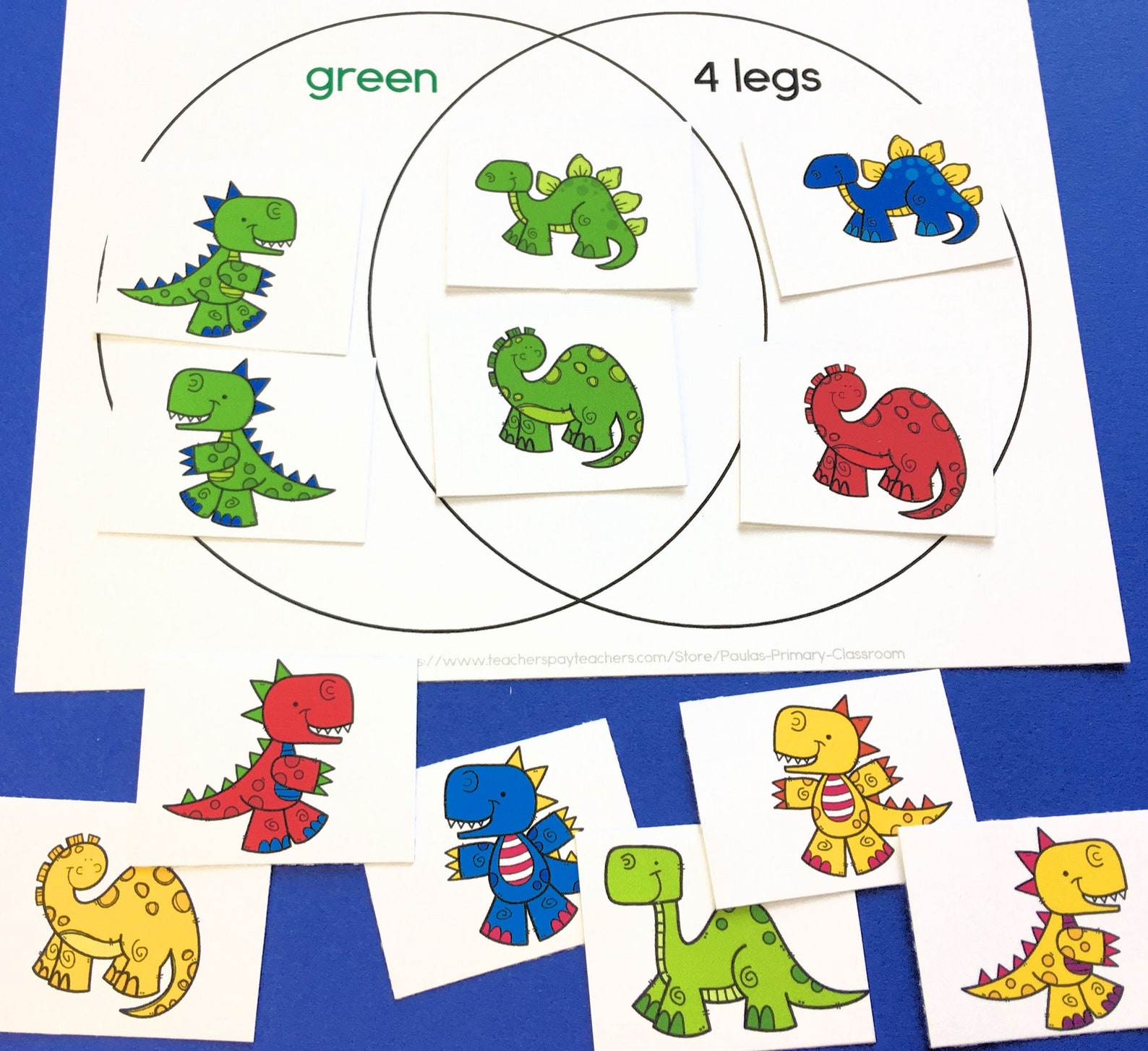 Dinosaur Math Graphing Sorting and Venn Diagram Centers - Etsy