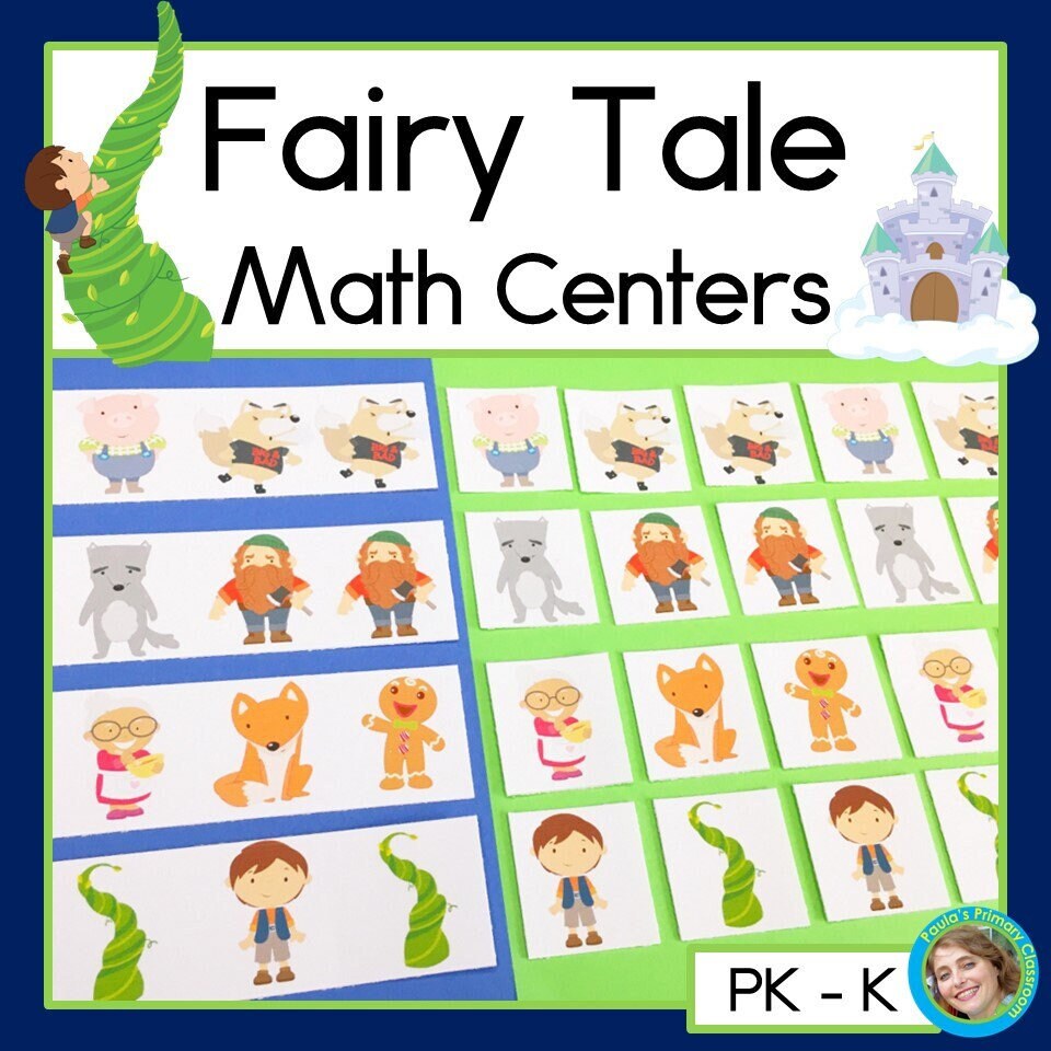Fairy Tale Math Centers for Preschool Kindergarten Numbers Counting ...
