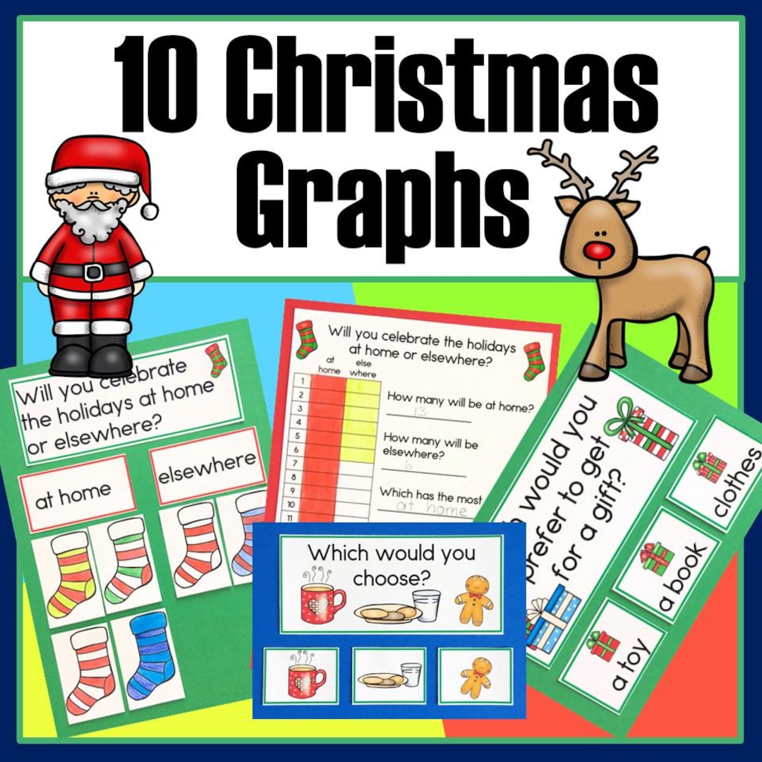 Christmas | Winter Holidays Graphs With Horizontal, Vertical and ...