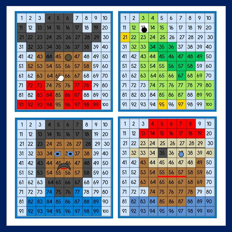 Talk Like a Pirate Day 100s Chart Blank 100 Chart Color by Number ...