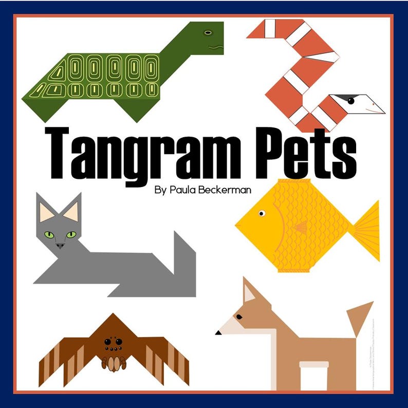 Pet Tangram Puzzles Printable | 2D Shapes Math Center | Tangrams - Etsy