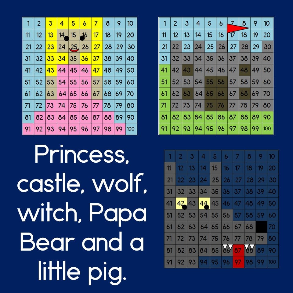 Fairy Tale 100s Charts Hundreds Chart 100 Chart Mystery Pictures Math ...