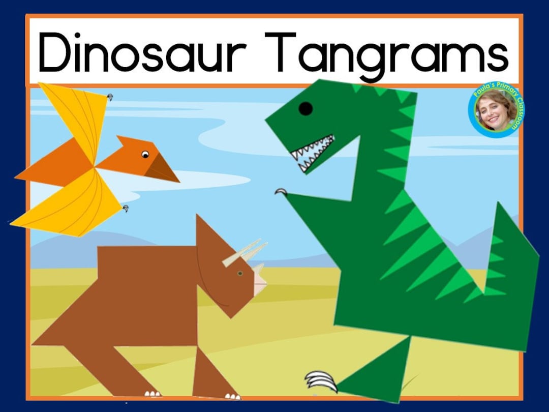 Dinosaurs Tangram Puzzles Printable 2D Shapes Math Center - Etsy