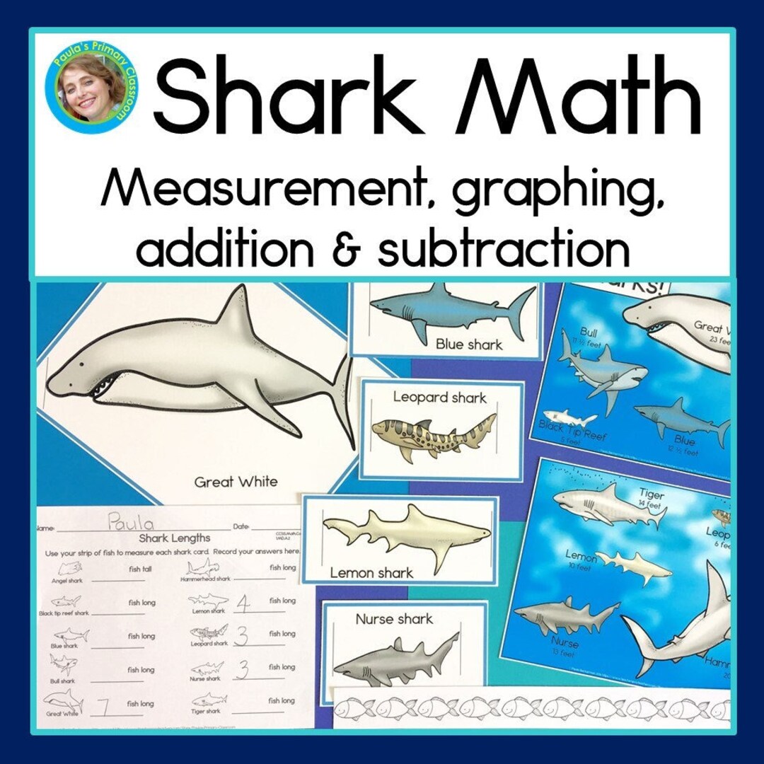 Shark Math With Measurement Graphing Addition and Subtraction - Etsy