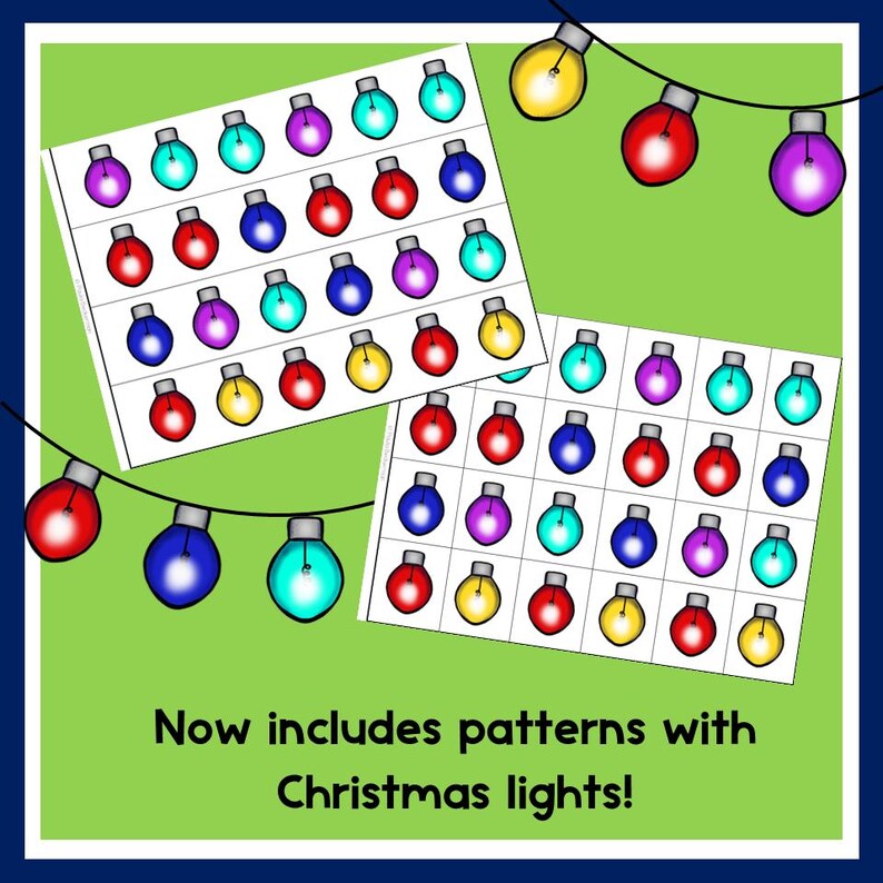 Christmas Lights Patterning Christmas Patterns Activities Cut & Paste ...