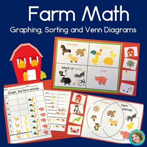 Farm Math With Sorting, Graphing and Venn Diagram - Etsy