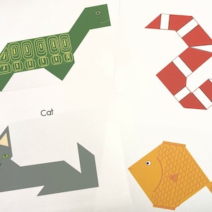 Pet Tangram Puzzles Printable | 2D Shapes Math Center | Tangrams - Etsy