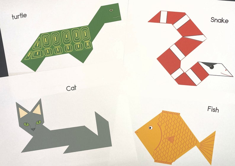 Pet Tangram Puzzles Printable | 2D Shapes Math Center | Tangrams - Etsy