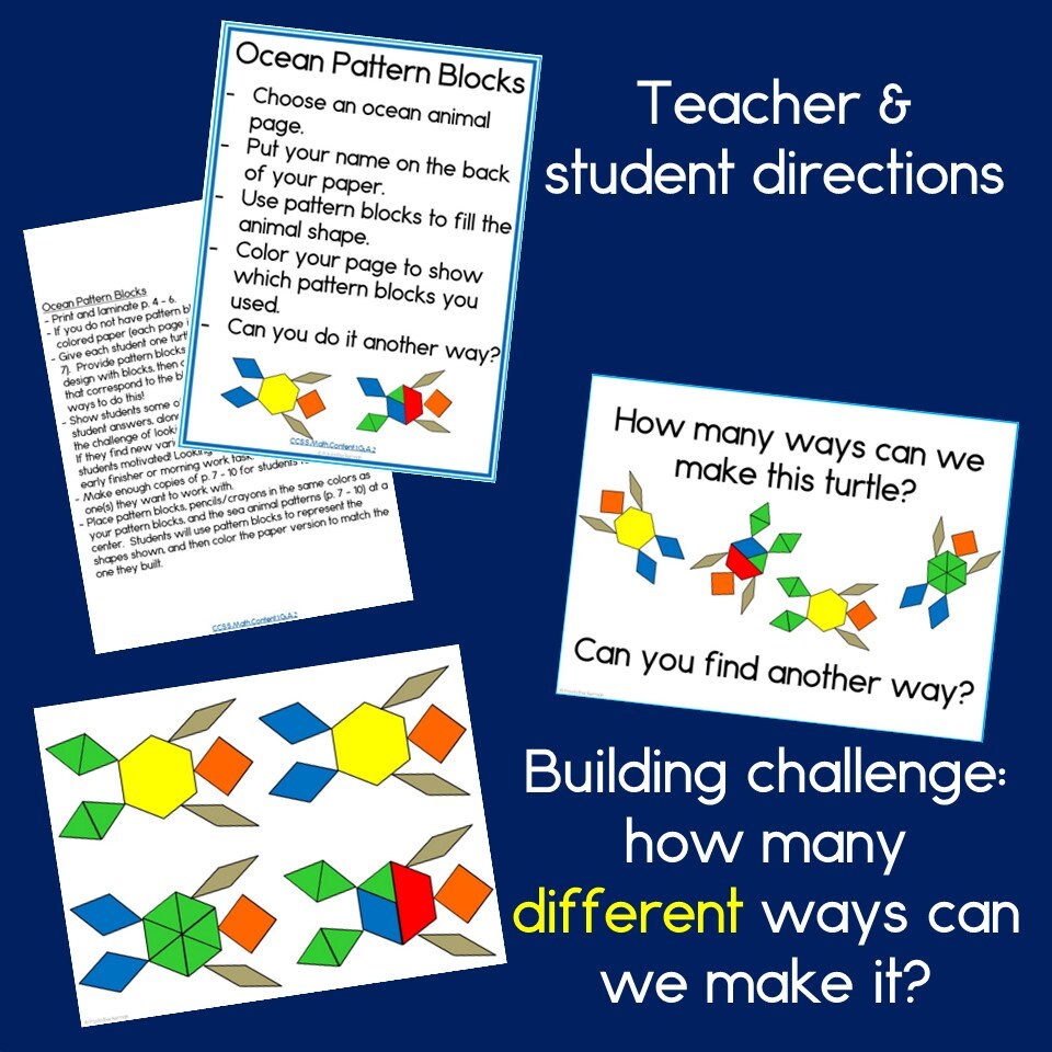 Ocean Pattern Block Mats | 2D Shape Puzzles | Problem Solving Critical ...