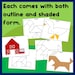 Farm Animals Printable Tangrams Congruent 2D Shapes Math Center and ...