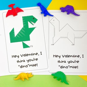 Valentines Day Cards for Students | Printable Dinosaur Tangram Puzzles ...