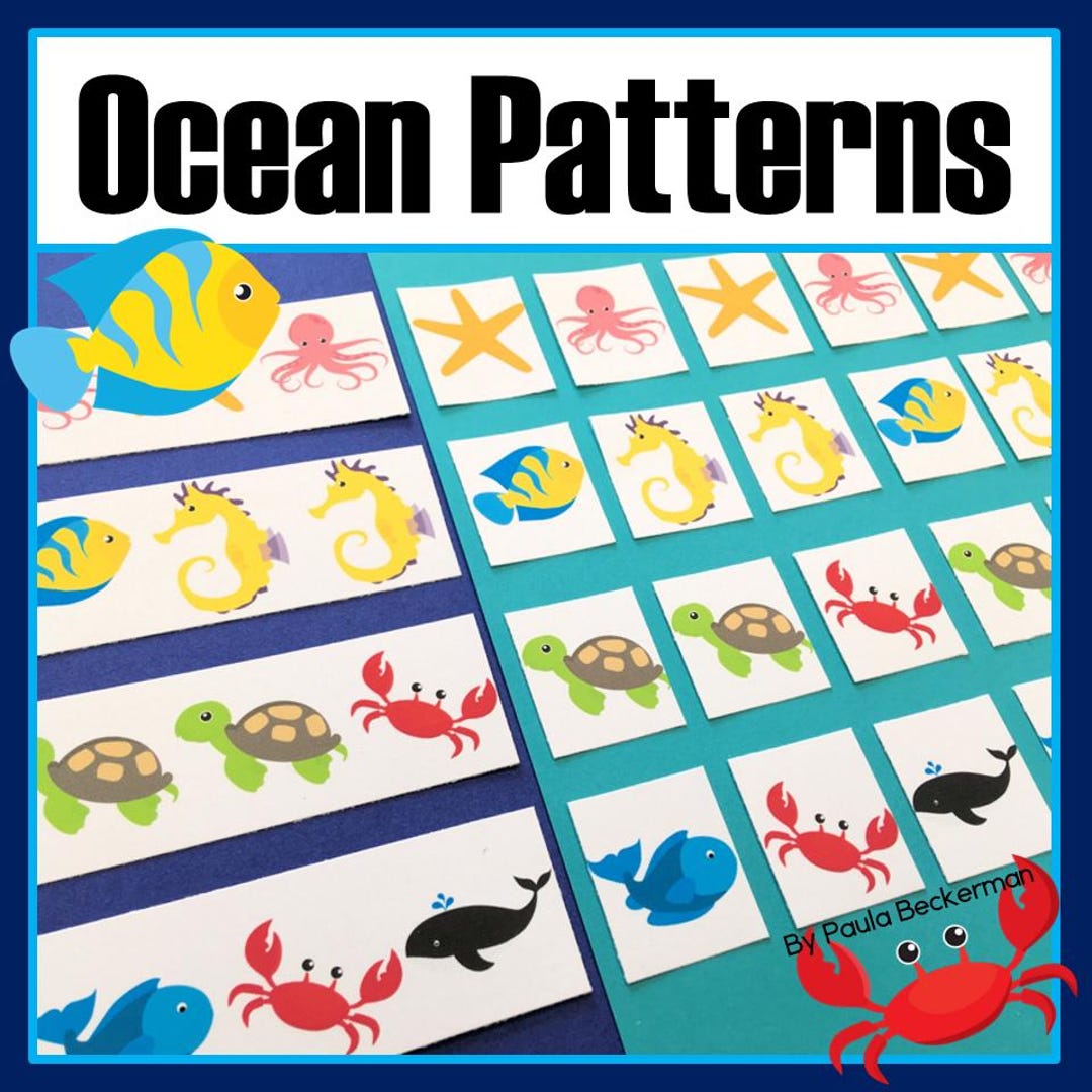 Ocean Animal Patterns Math Center With AB ABC and ABB Patterns - Etsy