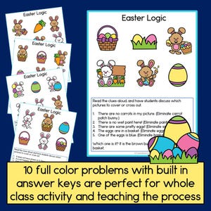 Easter Logic Puzzles Math Critical Thinking Brainteasers | Spring Logic ...