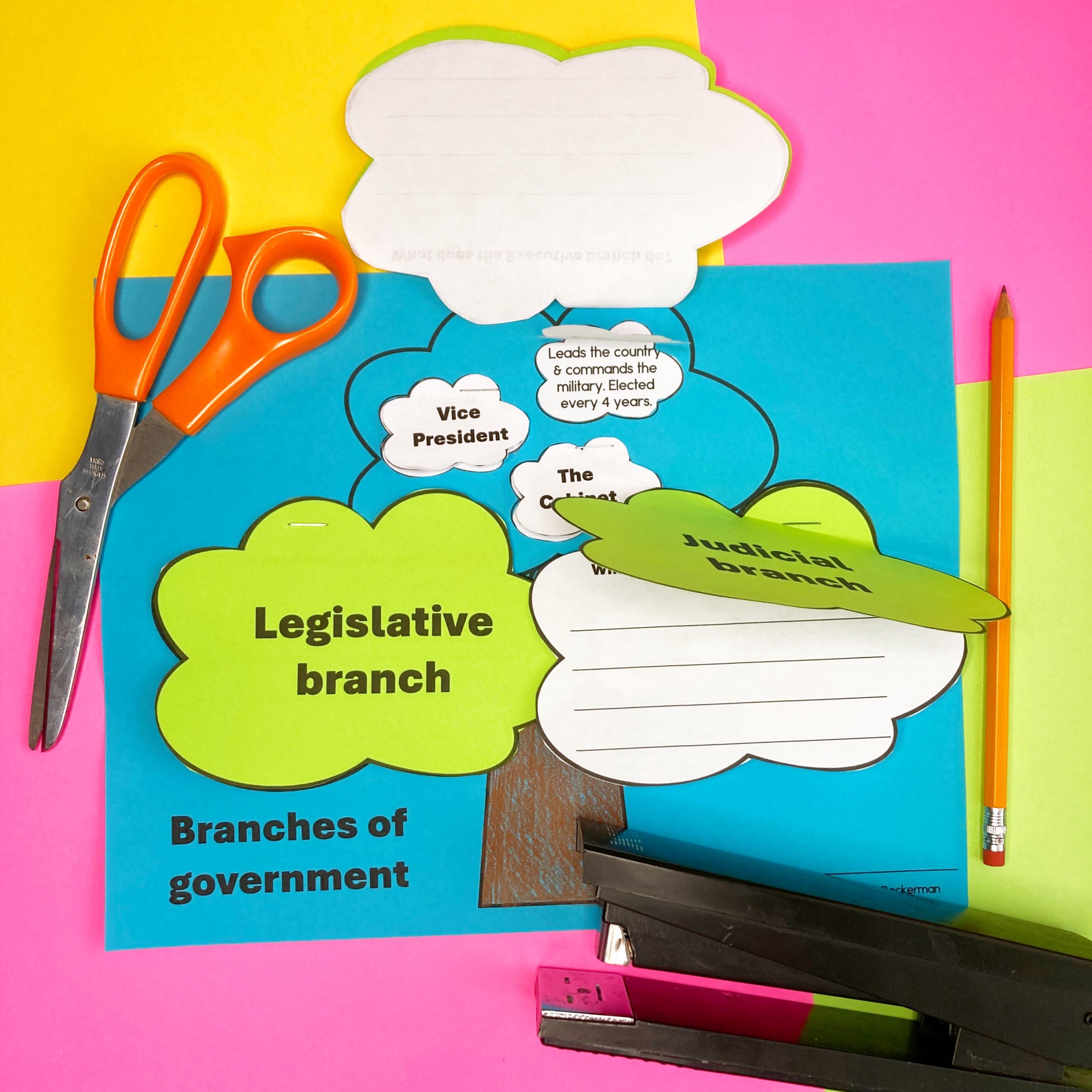 3 Branches of Government Activity Constitution Day Activity Craft ...