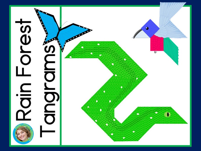Rain Forest Animals Tangram Puzzles Printable 2D Shapes Math - Etsy