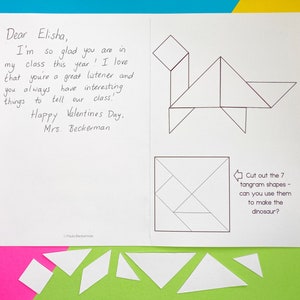 Valentines Day Cards for Students | Printable Dinosaur Tangram Puzzles ...
