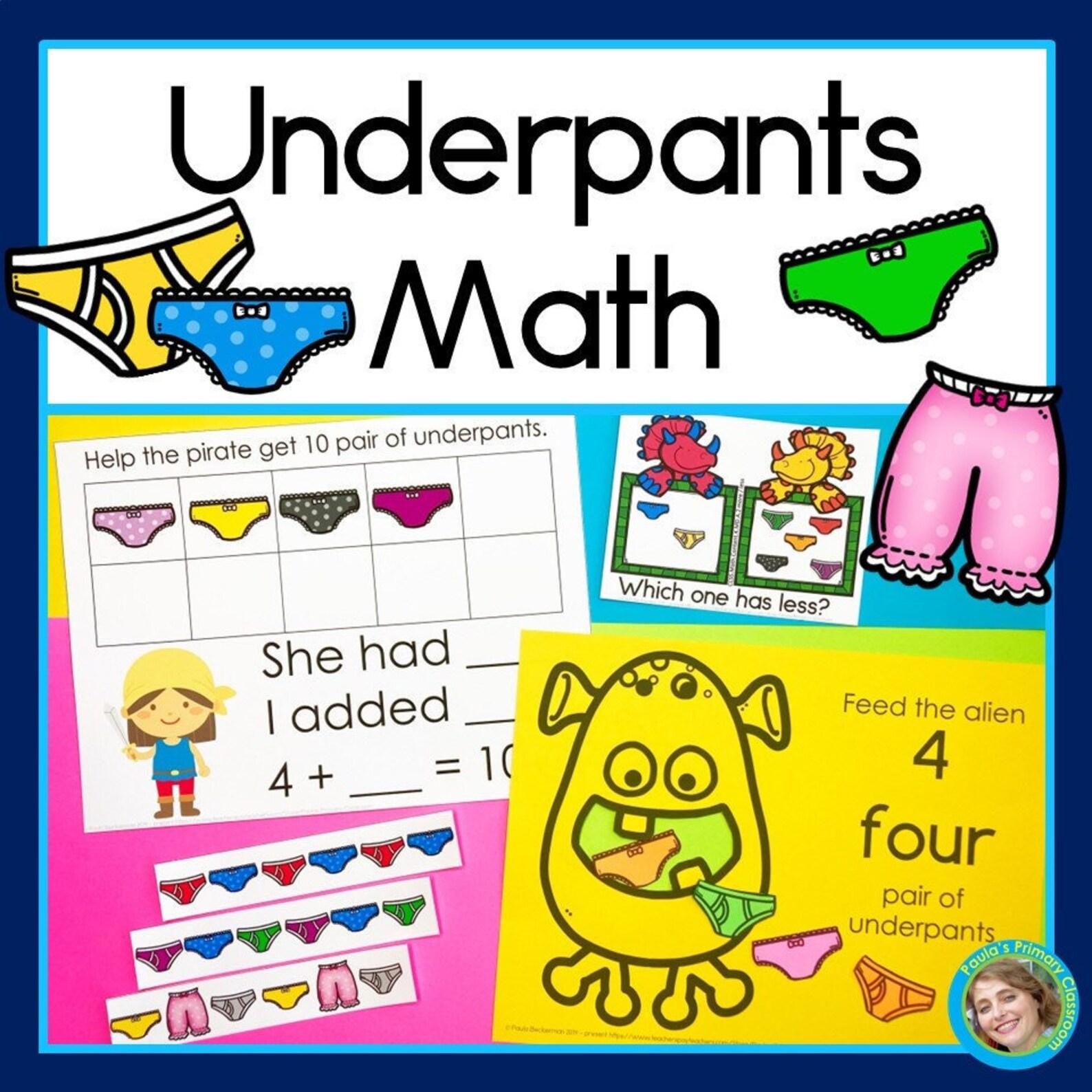 Underpants Math Underwear Math Number Pattern Sorting and Addition - Etsy