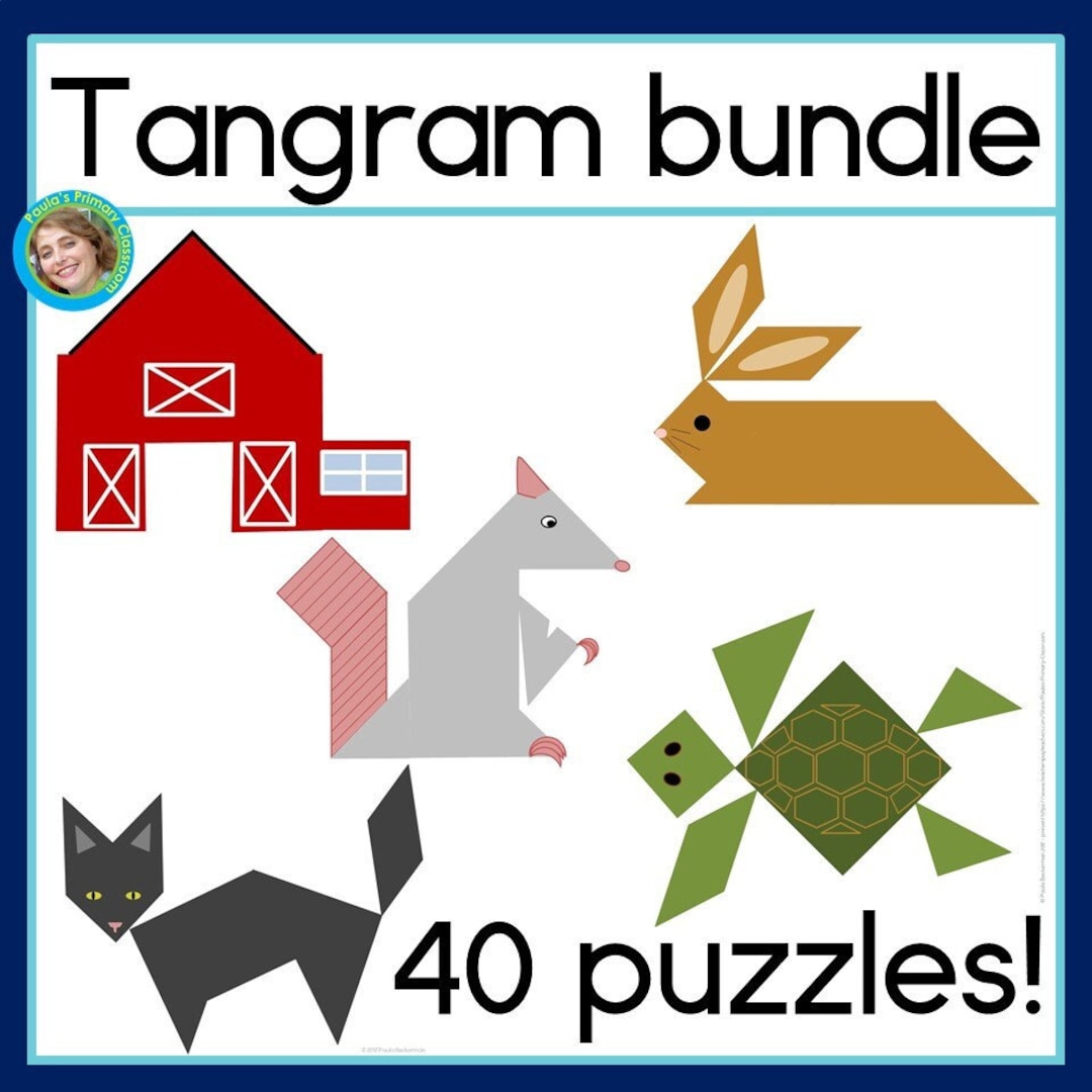 Printable Tangram Puzzles Congruent 2D Shapes Math Centers and ...