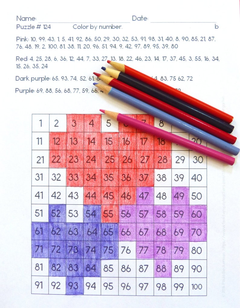 Valentines Day 100s Charts | Hundreds Chart | 100 Chart Mystery ...