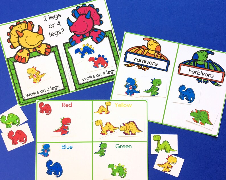 Dinosaur Math Graphing Sorting and Venn Diagram Centers - Etsy