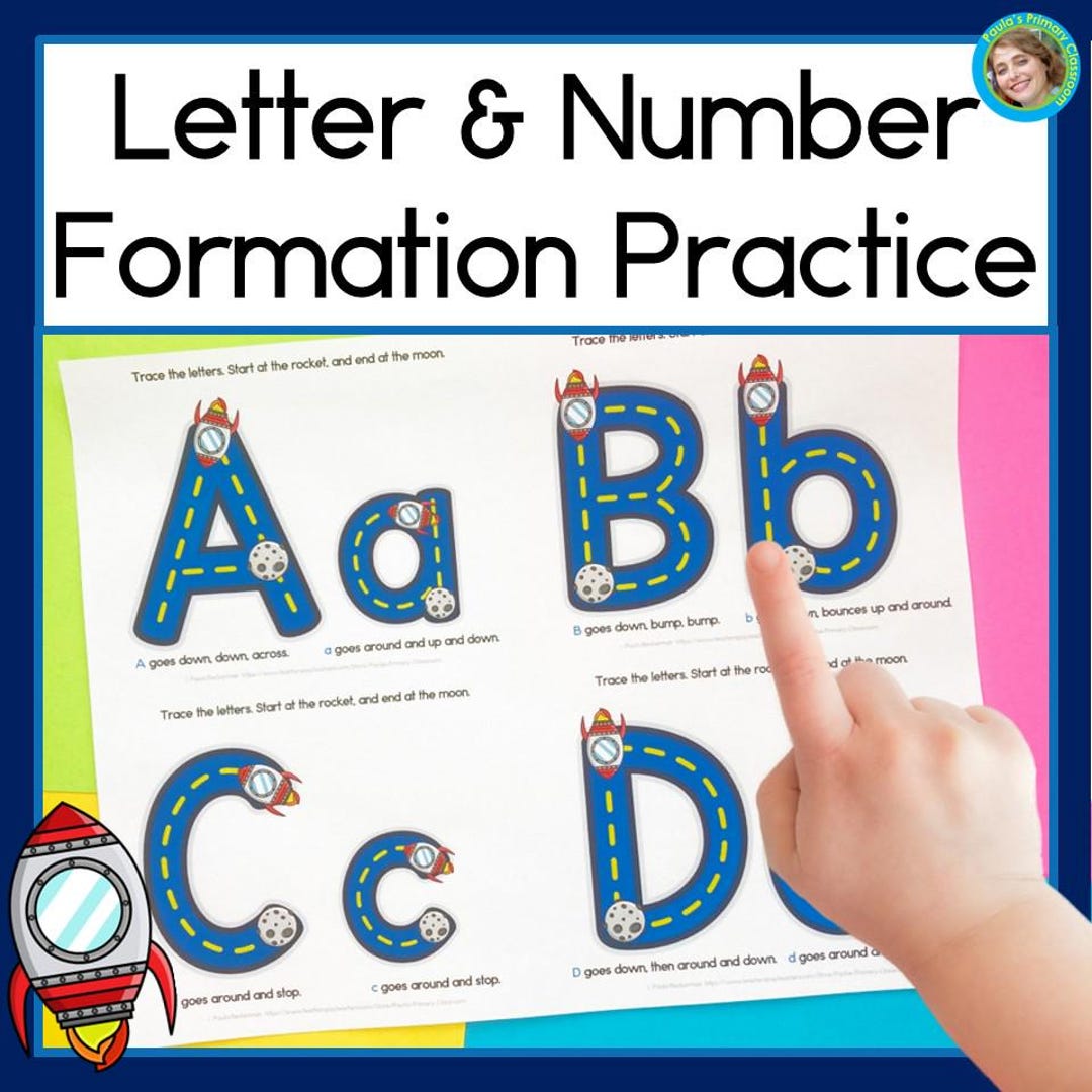 Letter and Number Recognition Space Theme | Letter Formation Practice ...