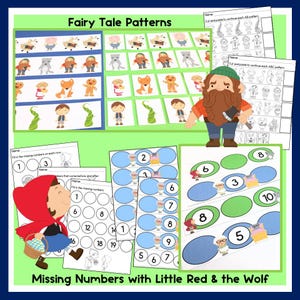 Fairy Tale Math Centers for Preschool Kindergarten | Numbers Counting ...