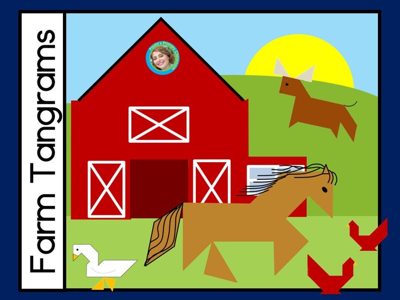Farm Tangram Puzzles 2D Shapes Math Center Printable - Etsy