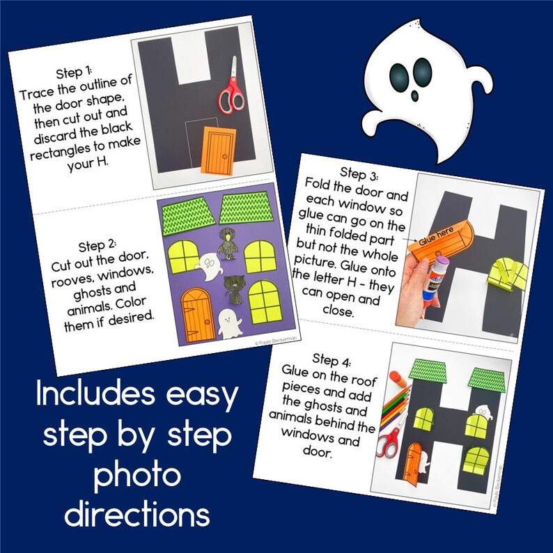 Halloween Letter H Haunted House Craft - Etsy