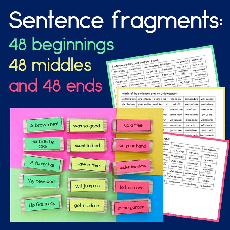 Silly Sentences Building Game for Tumbling Blocks - Etsy