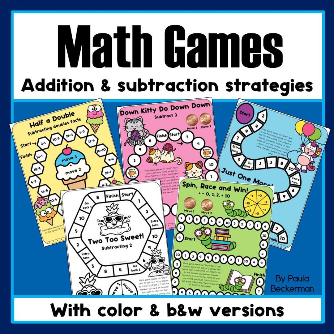 1st Grade Math Fluency Games Strategies Mental Math Addition and ...