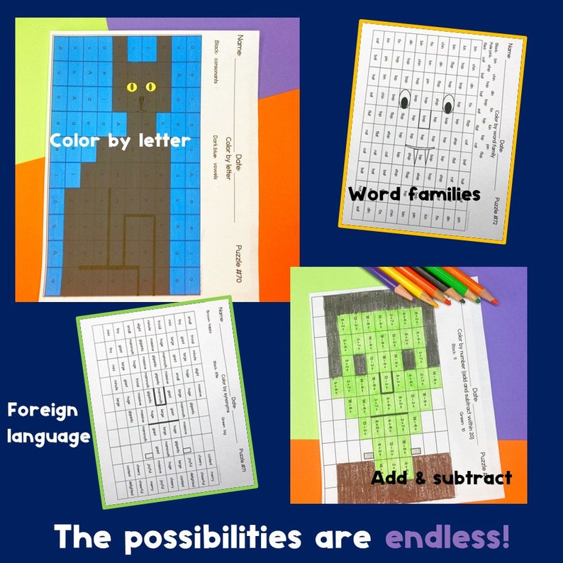 Editable Programmable Halloween Color by Code Mystery - Etsy