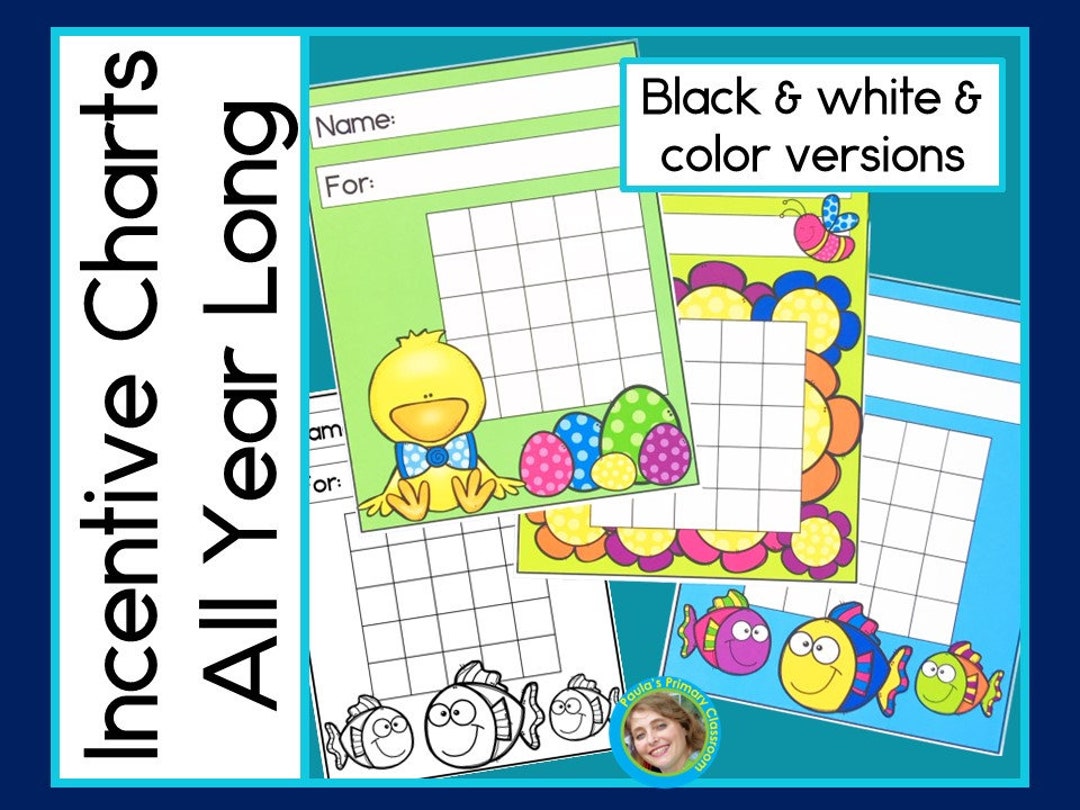 Incentive Charts All Year Long April Spring May Flowers - Etsy