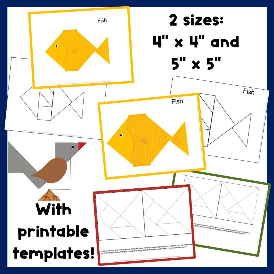 Pet Tangram Puzzles Printable | 2D Shapes Math Center | Tangrams - Etsy