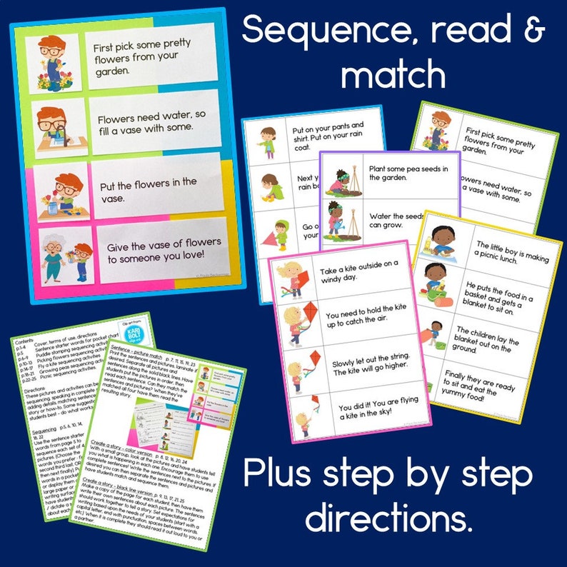 Spring Story Sequencing Speaking and Writing Activities - Etsy