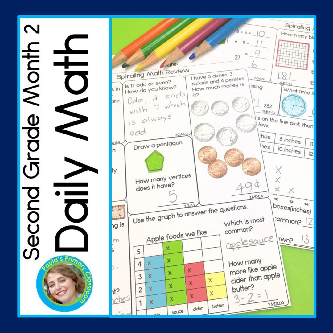 2nd Grade Math Spiral Review | Morning Work | Homework | Warm Ups Month ...
