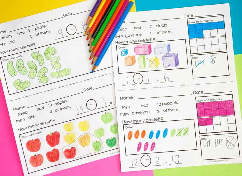 Editable | Programmable Subtraction Word Problems | Make Your Own - Etsy