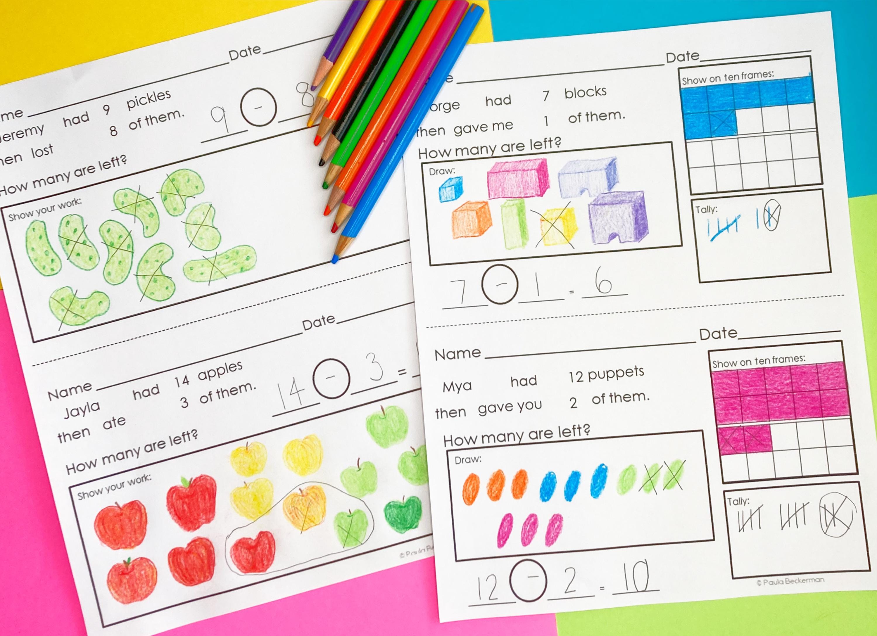 Editable | Programmable Subtraction Word Problems | Make Your Own - Etsy