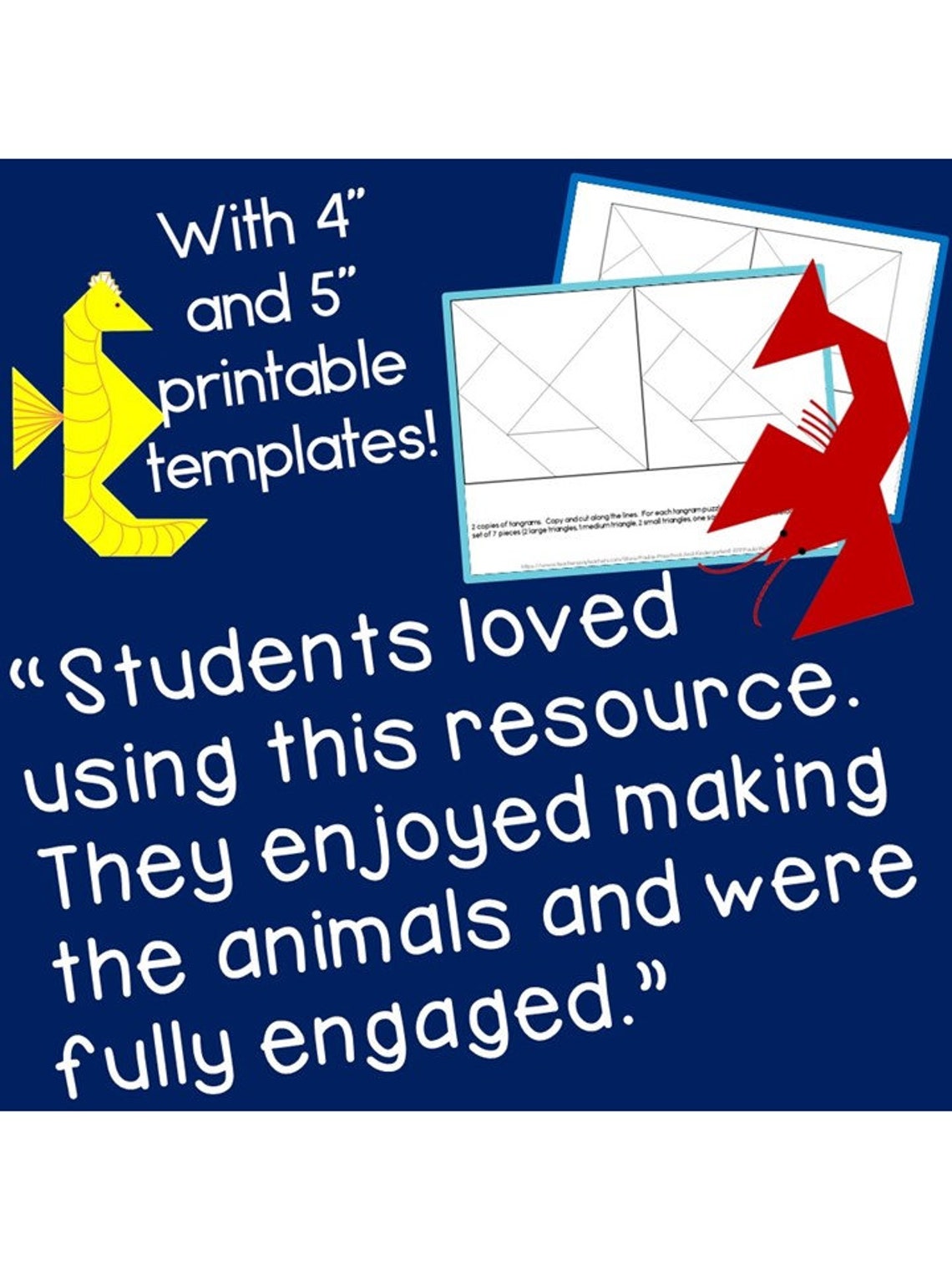 Ocean Tangram Puzzles Printable | 2D Shapes Math Center | Tangrams - Etsy
