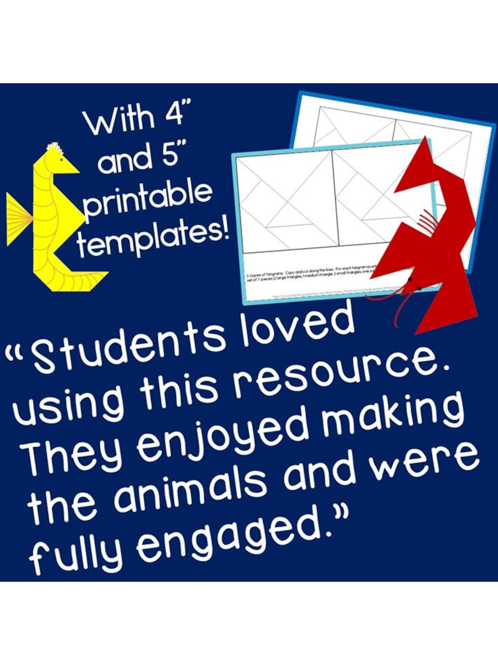 Ocean Tangram Puzzles Printable | 2D Shapes Math Center | Tangrams - Etsy