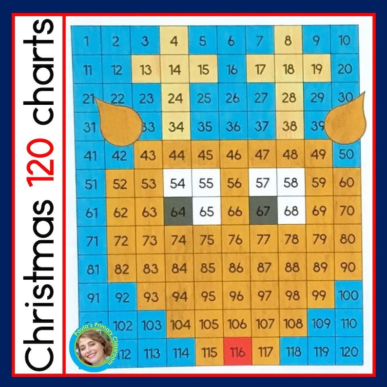 Christmas | Winter Holidays 120s Chart Mystery Pictures 120 Charts Math ...