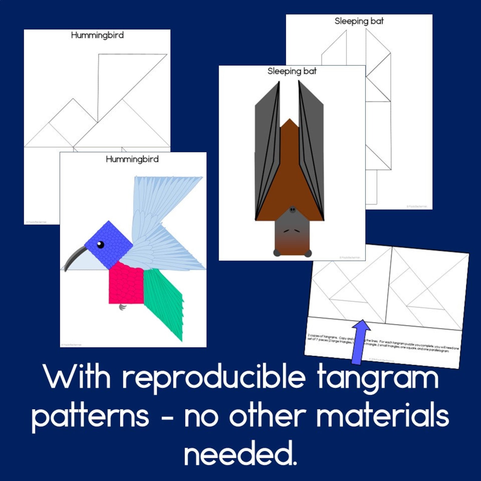 Rain Forest Animals Tangram Puzzles Printable | 2D Shapes Math Center ...