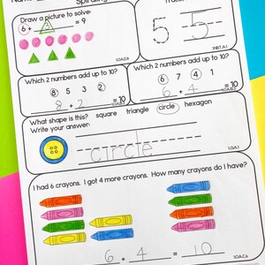 Math Spiral Review Daily Worksheets Morning Work Homework Month 1 - Etsy
