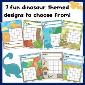 Incentive Charts Dinosaur Theme | Color and Blackline - Etsy