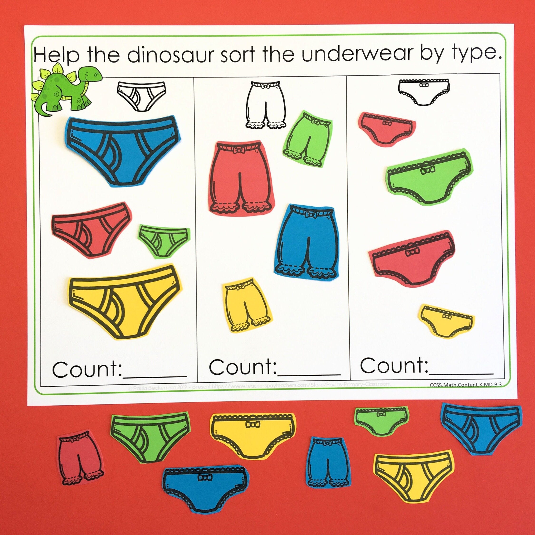 Underpants Math | Underwear Math | Number Pattern Sorting and Addition ...