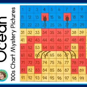 Ocean Animals 100s Chart Hundreds Charts 100 Chart Mystery - Etsy
