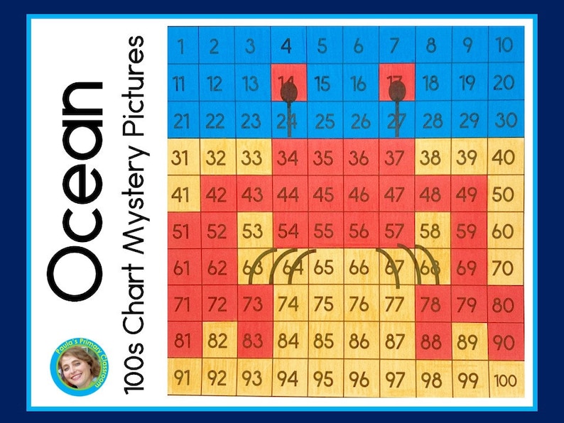 Ocean Animals 100s Chart Hundreds Charts 100 Chart Mystery - Etsy