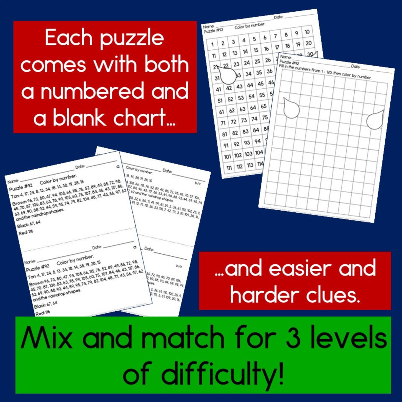 Christmas | Winter Holidays 120s Chart Mystery Pictures 120 Charts Math ...