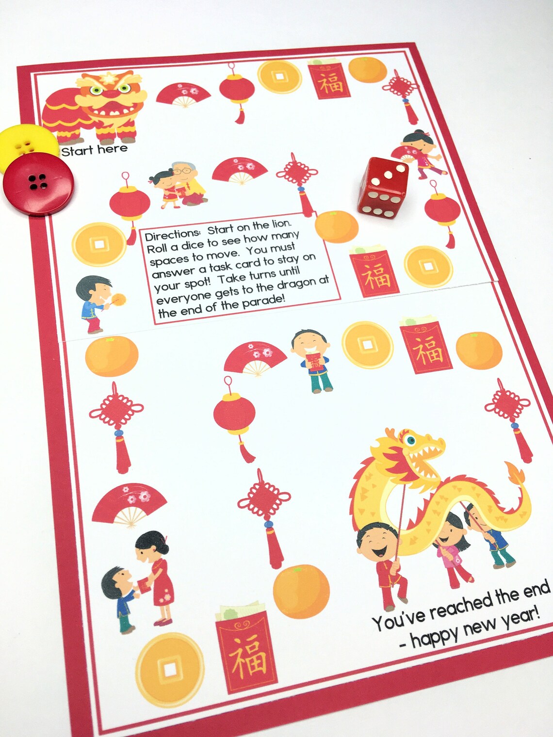 Chinese New Year 2024 Game Board | Open Ended Game - Etsy