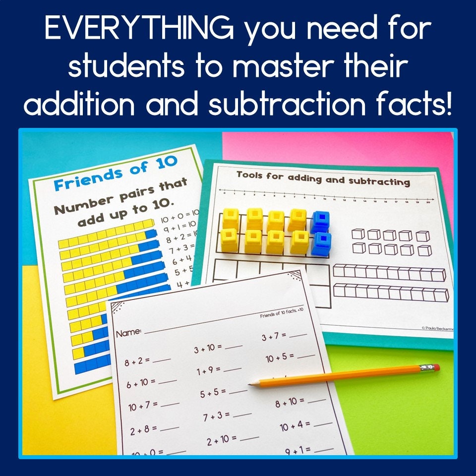 1st Grade Math Facts Fluency Timed Tests Addition and Subtraction ...