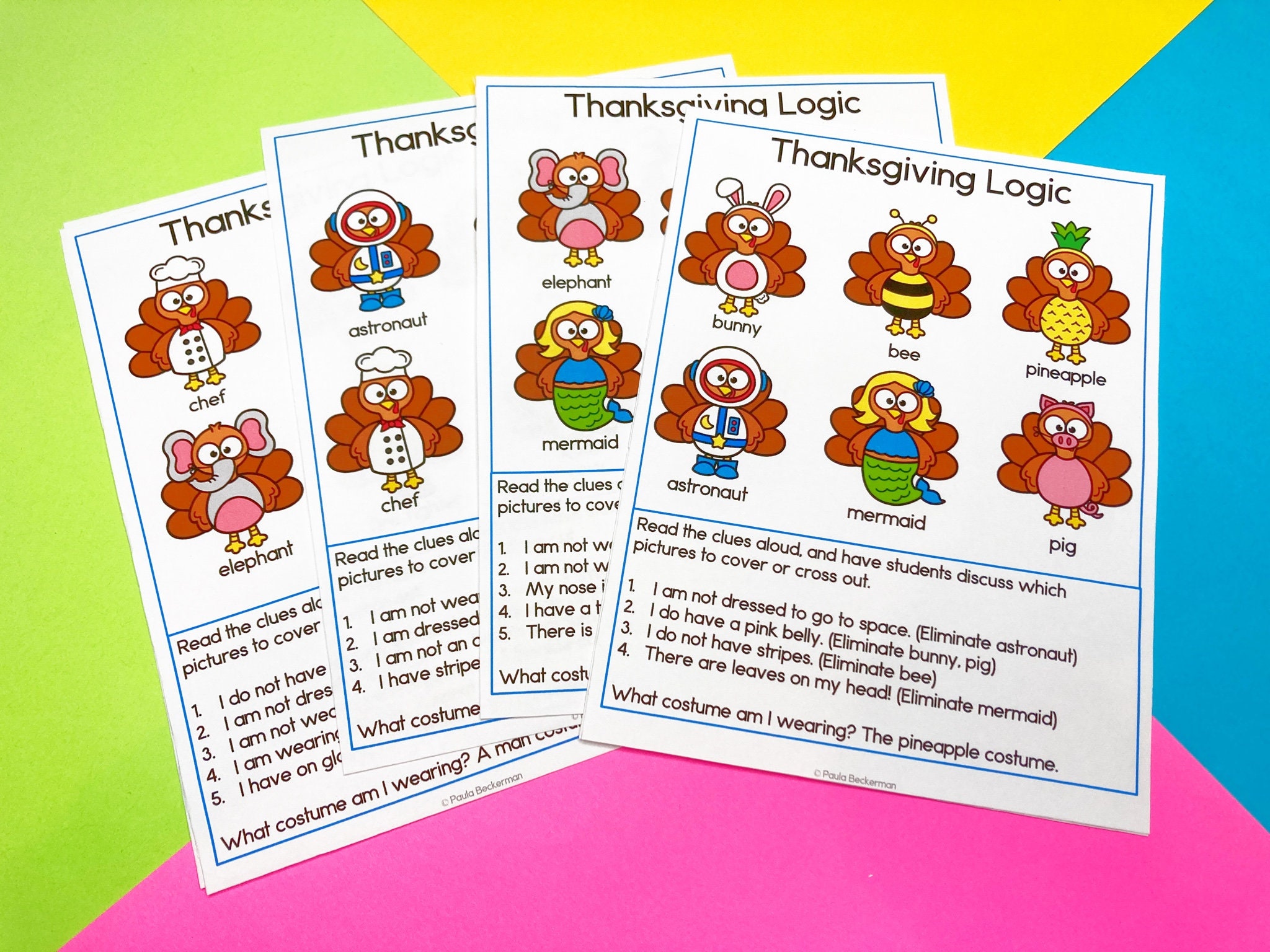 Thanksgiving Disguise a Turkey Math Logic Puzzles | Turkey in Disguise ...